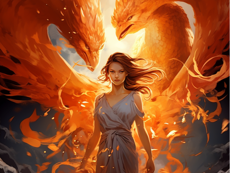 037期｜Midjourney Niji 咒语绘图｜凤凰涅槃_AIGC小妖-站酷ZCOOL