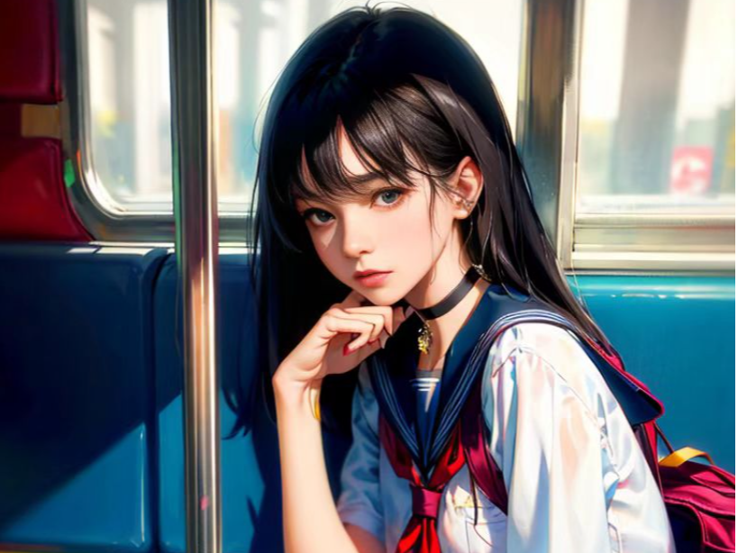 AI插画 JK少女_墨染墨1-站酷ZCOOL