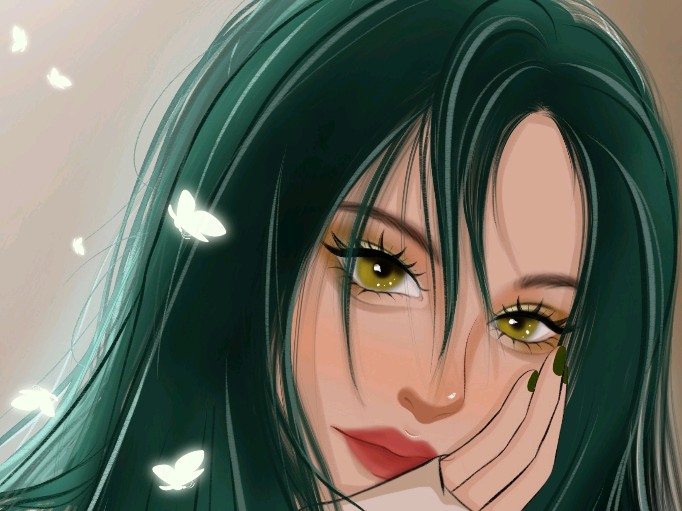 手绘头像|临摹|附线稿 _Aria陶她她-站酷ZCOOL