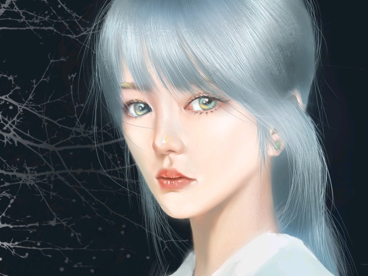 浅色头发的女孩_艺无止境66-站酷ZCOOL