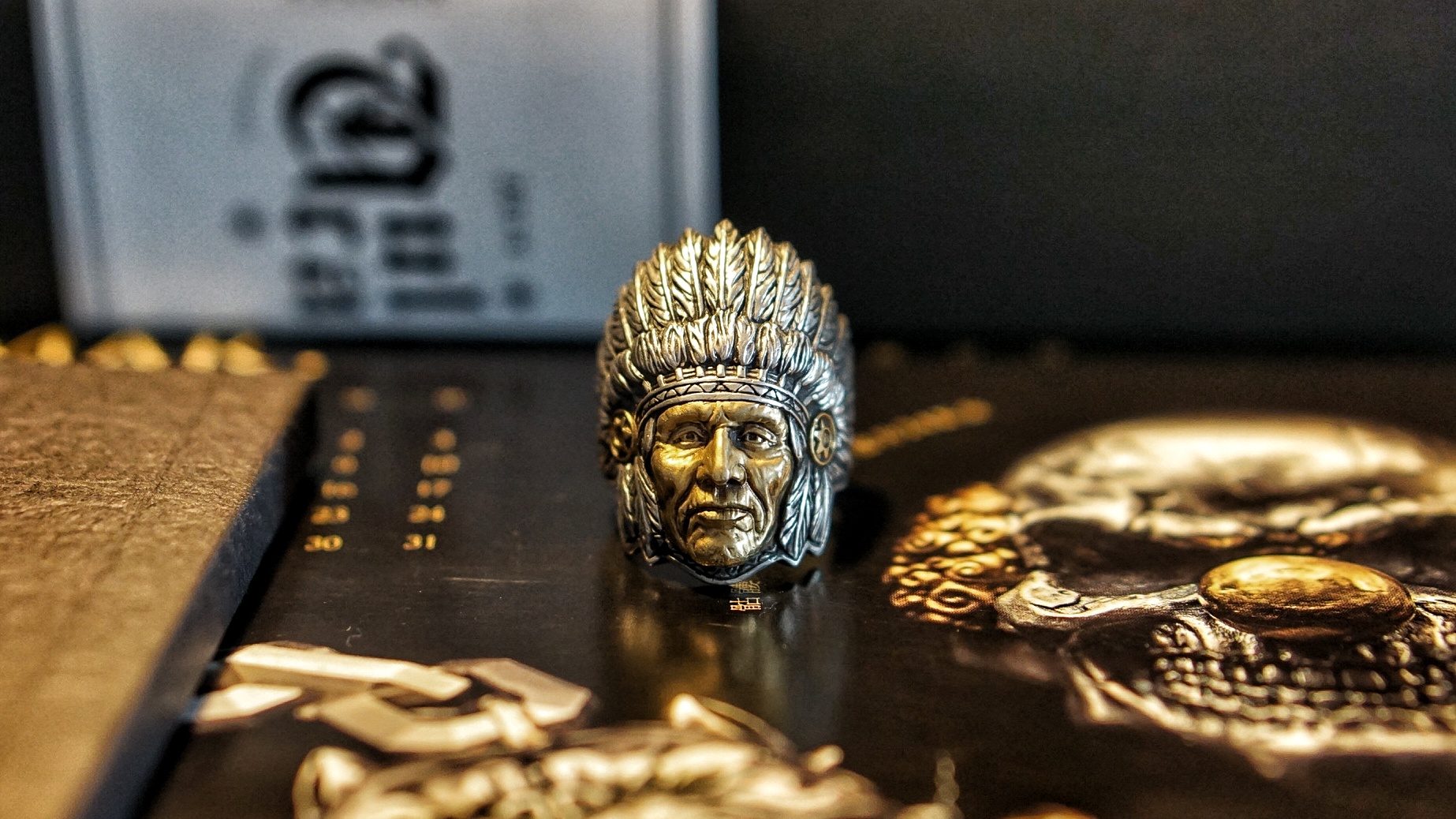 VULCAN•伏尔甘【印第安酋长】s925银+22K金 戒指 _猴哥文玩工作室-站酷ZCOOL