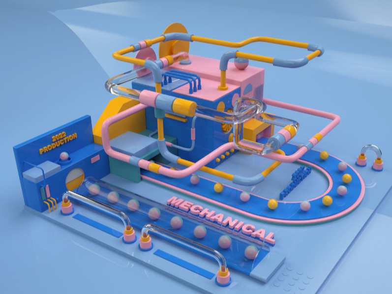 C4D立体场景练习_Vealu-站酷ZCOOL