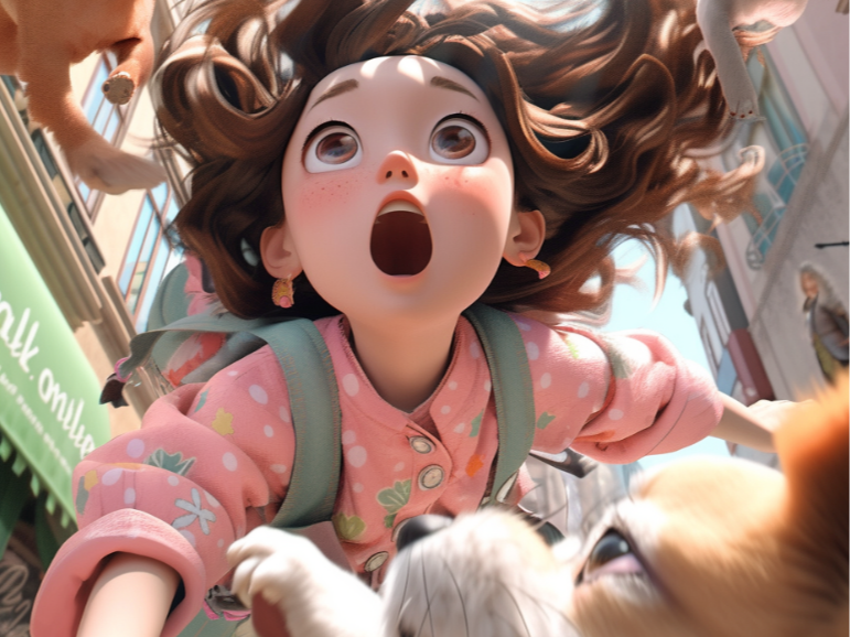 女孩 狗_坛坛XD-站酷ZCOOL