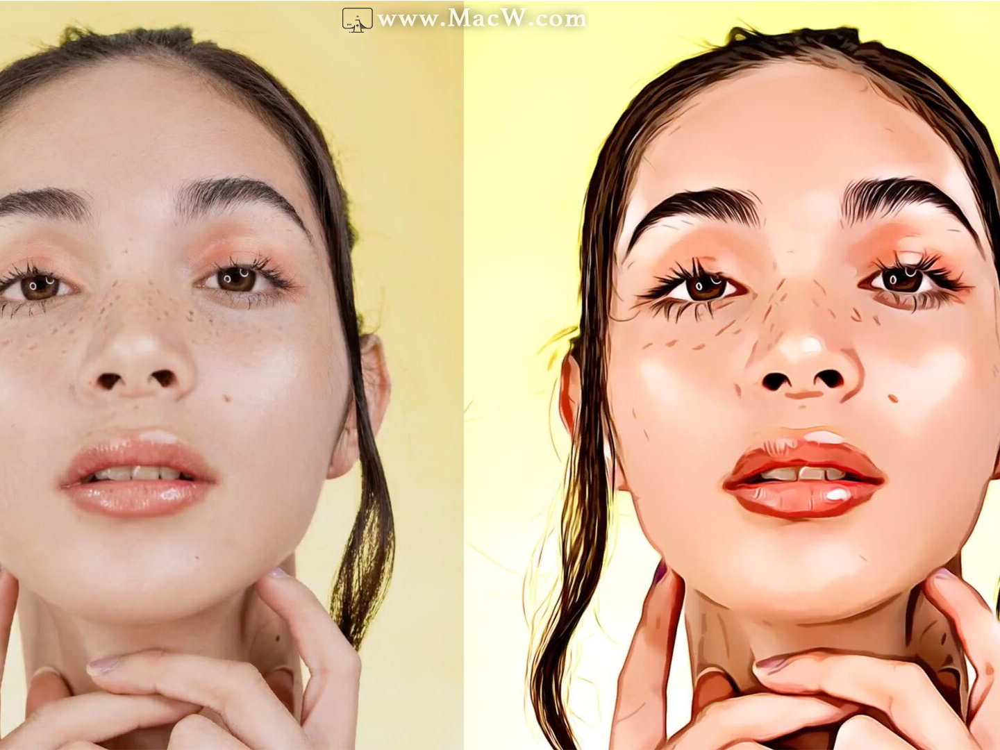 ps卡通人物漫画风格一键生成插件Cartoon Make_Mac小美人儿-站酷ZCOOL