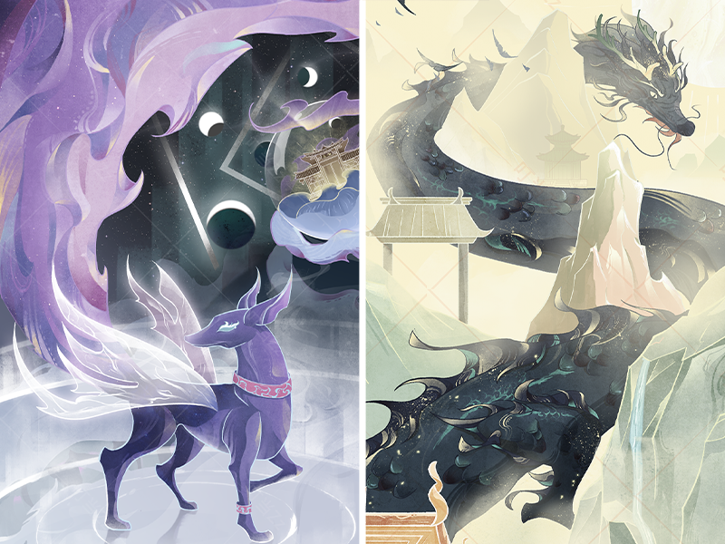 龙·狐_叮当JIE-站酷ZCOOL