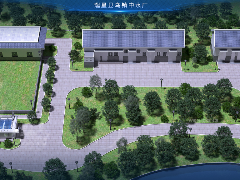 污水处理厂流程三维效果图-21_聪过-站酷ZCOOL