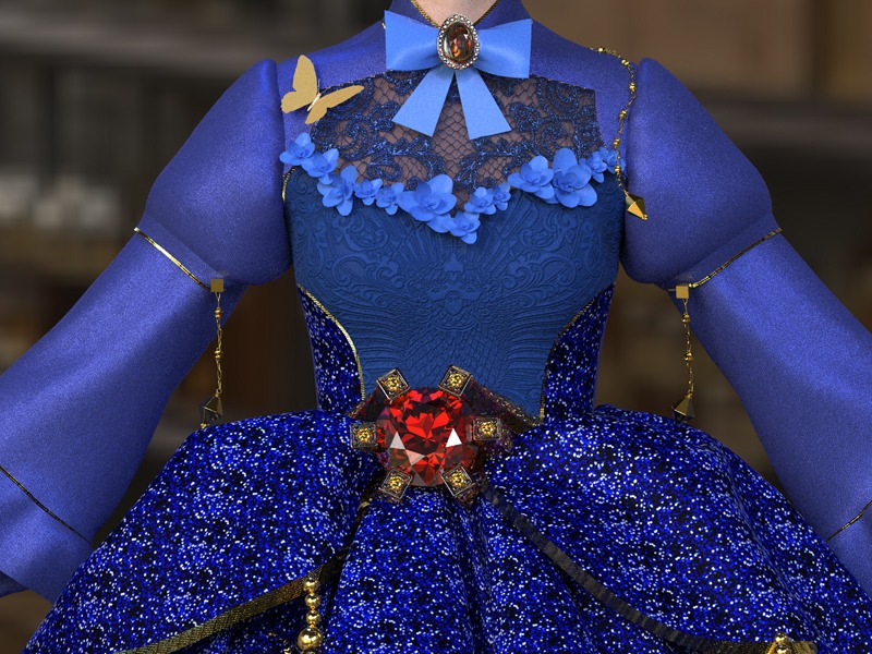 [CLO3D × MD]蓝色妖姬_嫣澍茵-站酷ZCOOL