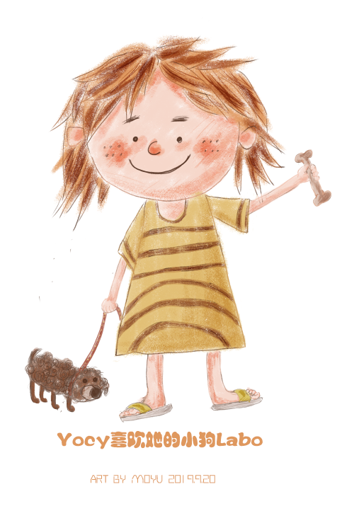 插画YOCY喜欢她的小狗LABO_Z31359825-站酷ZCOOL