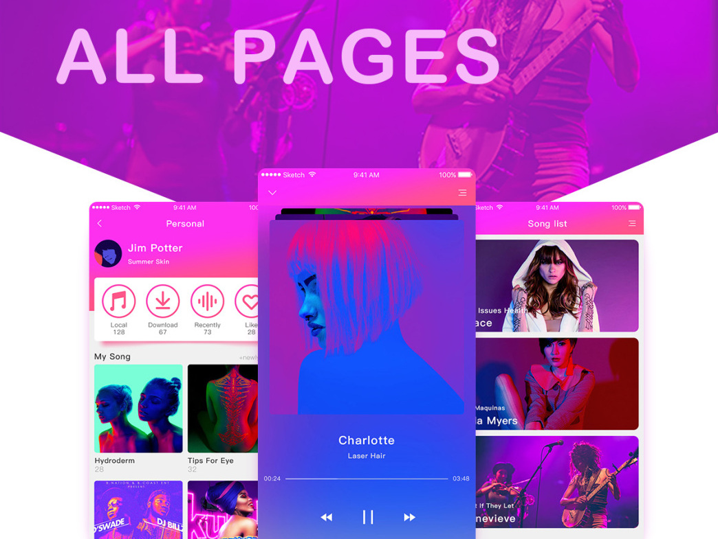 Music APP Design-配色练习_Kouk-站酷ZCOOL