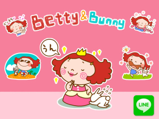 LINE贴纸：Betty&Bunny_橙肉肉的橙-站酷ZCOOL