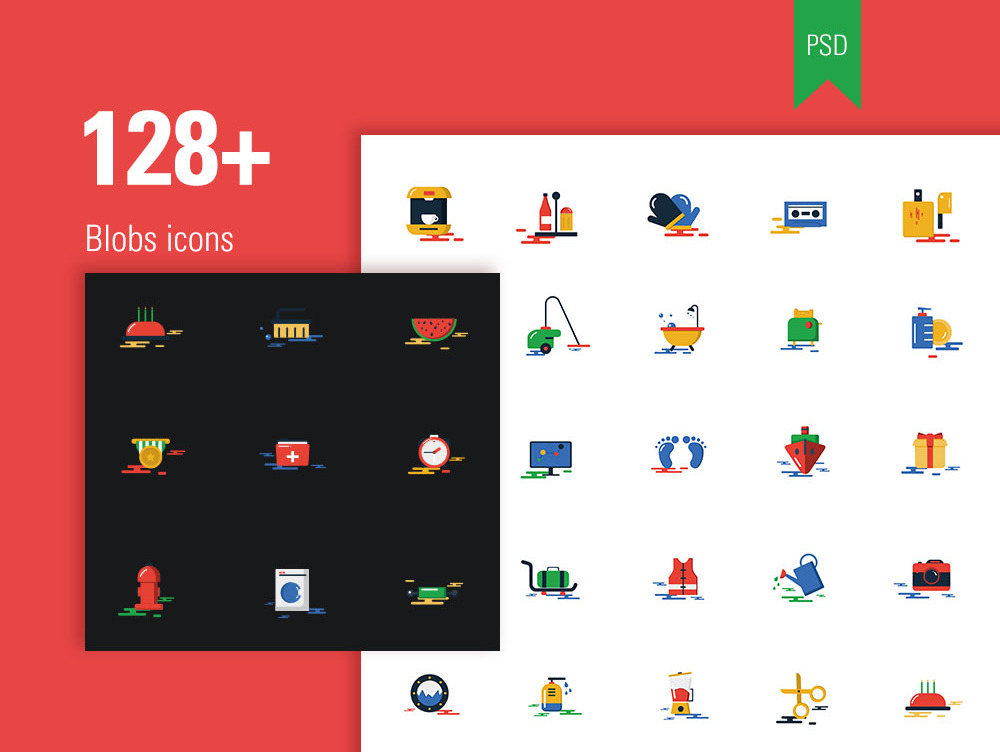 128+ Free blobs flat icons _沐鱼Muyu-站酷ZCOOL
