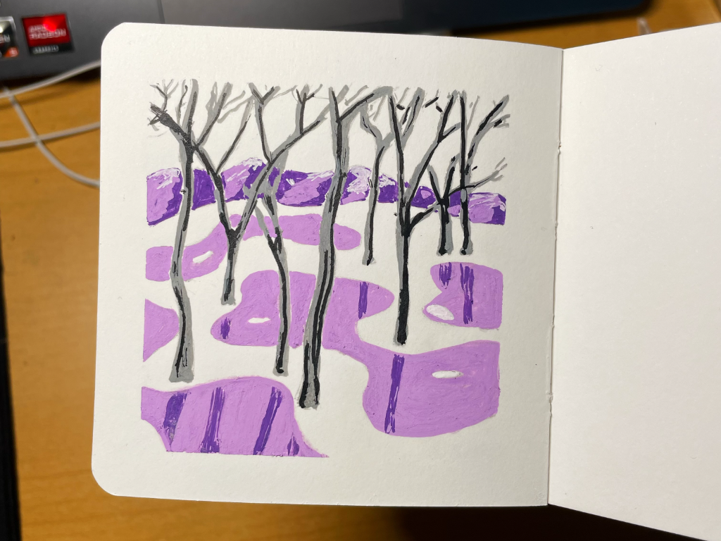 手绘速写打卡 D12雪地_大荔枝72-站酷ZCOOL