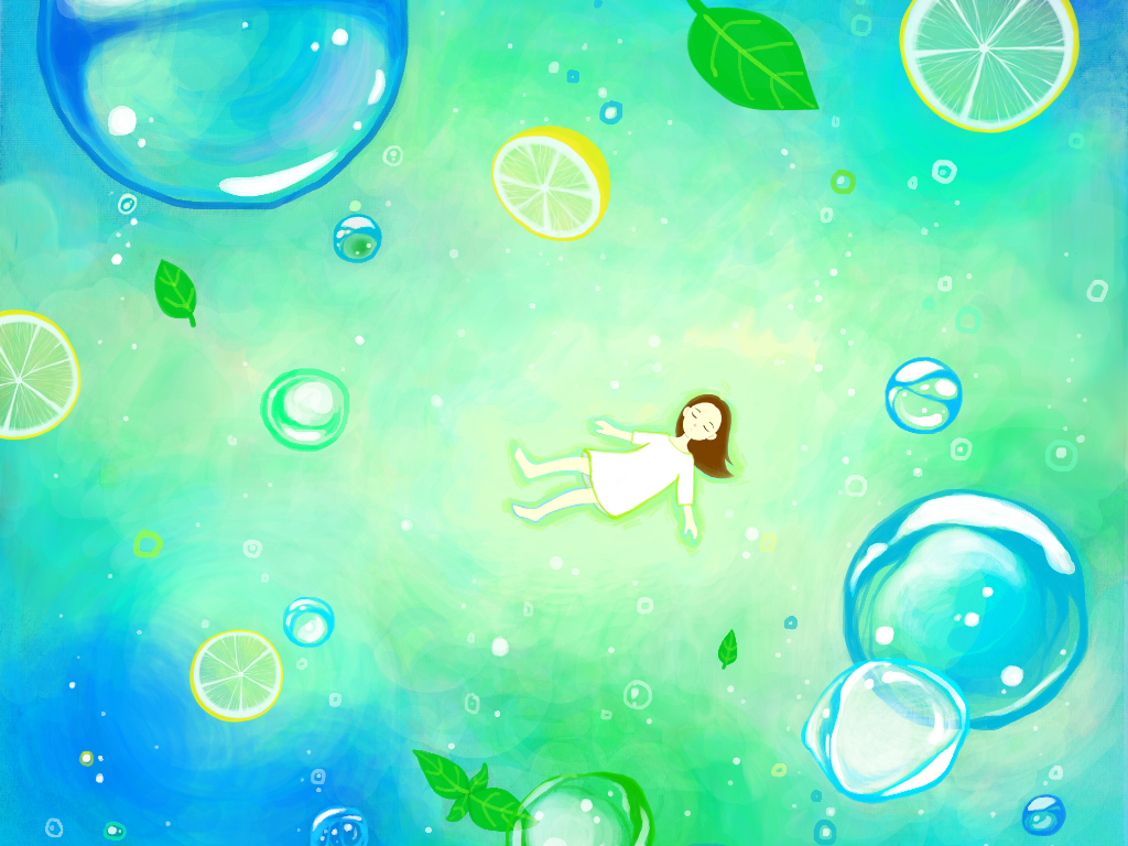 柠檬薄荷气泡水_花竹子mz-站酷ZCOOL