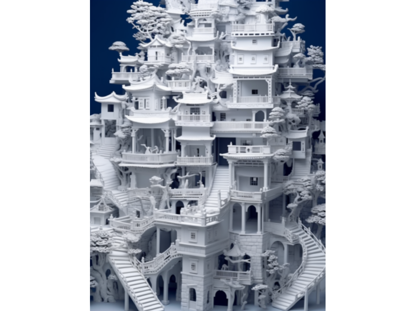 维美的中国风白色建筑_大雄SJ-站酷ZCOOL