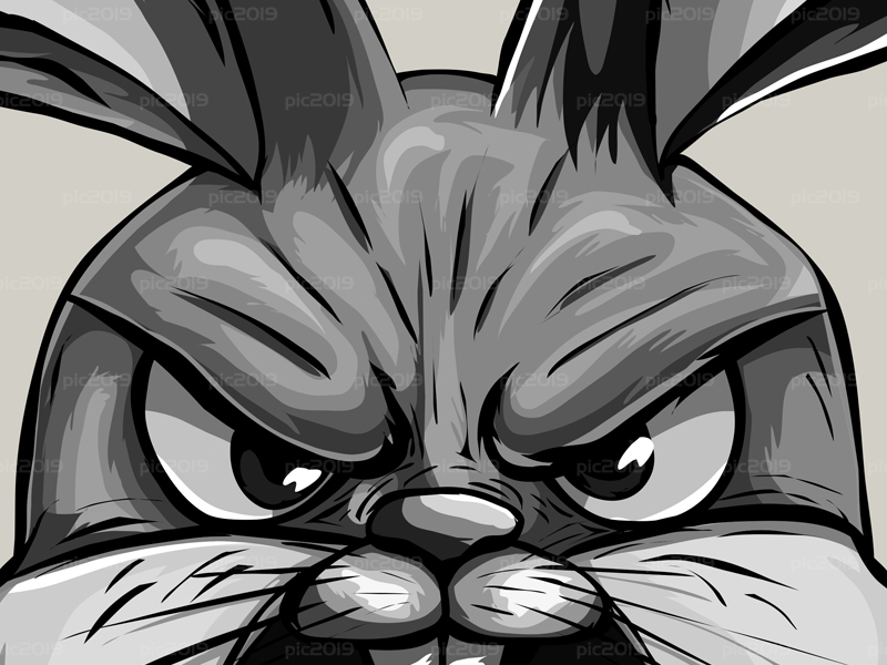 原创插画 生气的兔子_pic2019-站酷ZCOOL