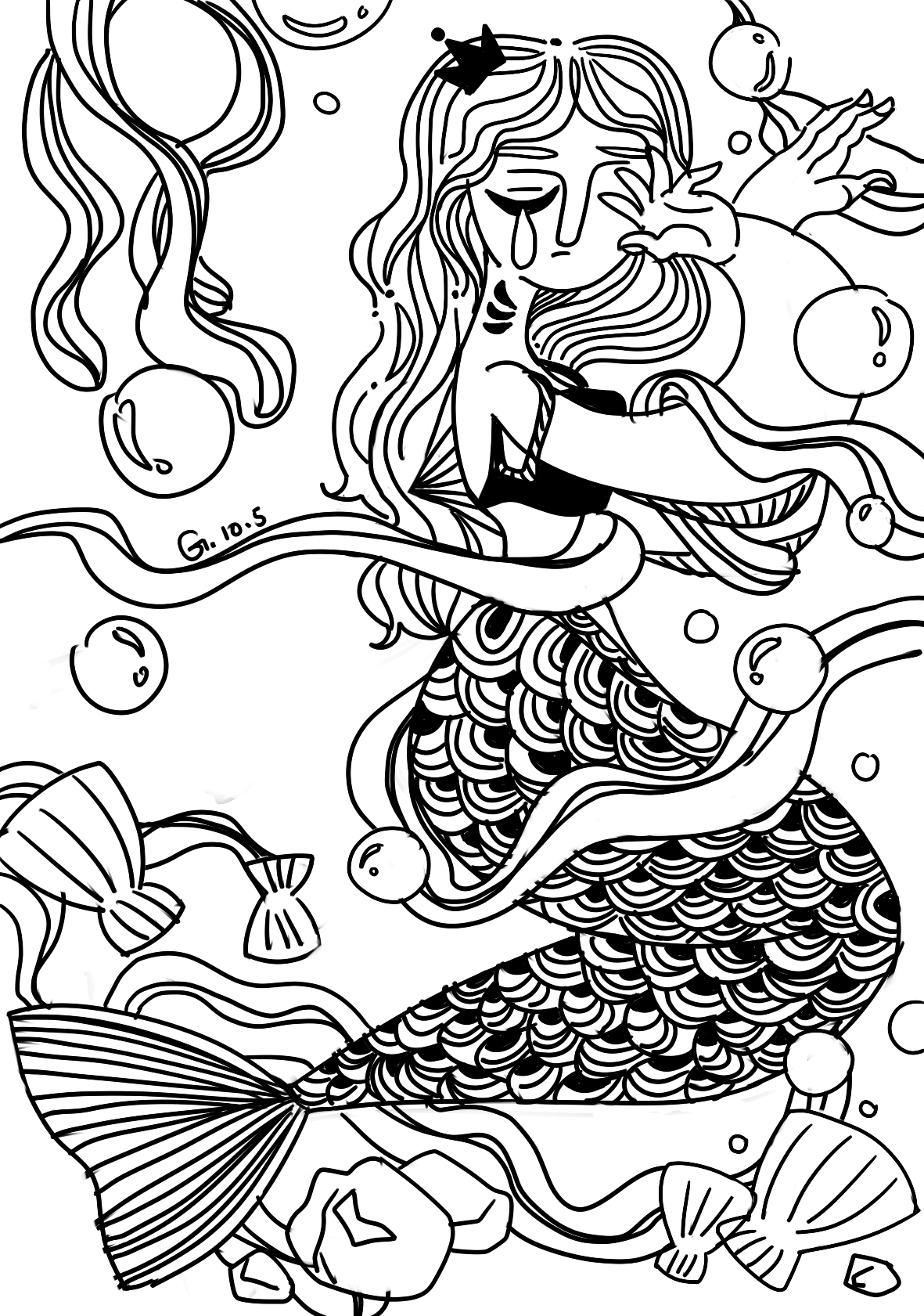 小美人鱼草稿_猫汤MOWSOUP-站酷ZCOOL