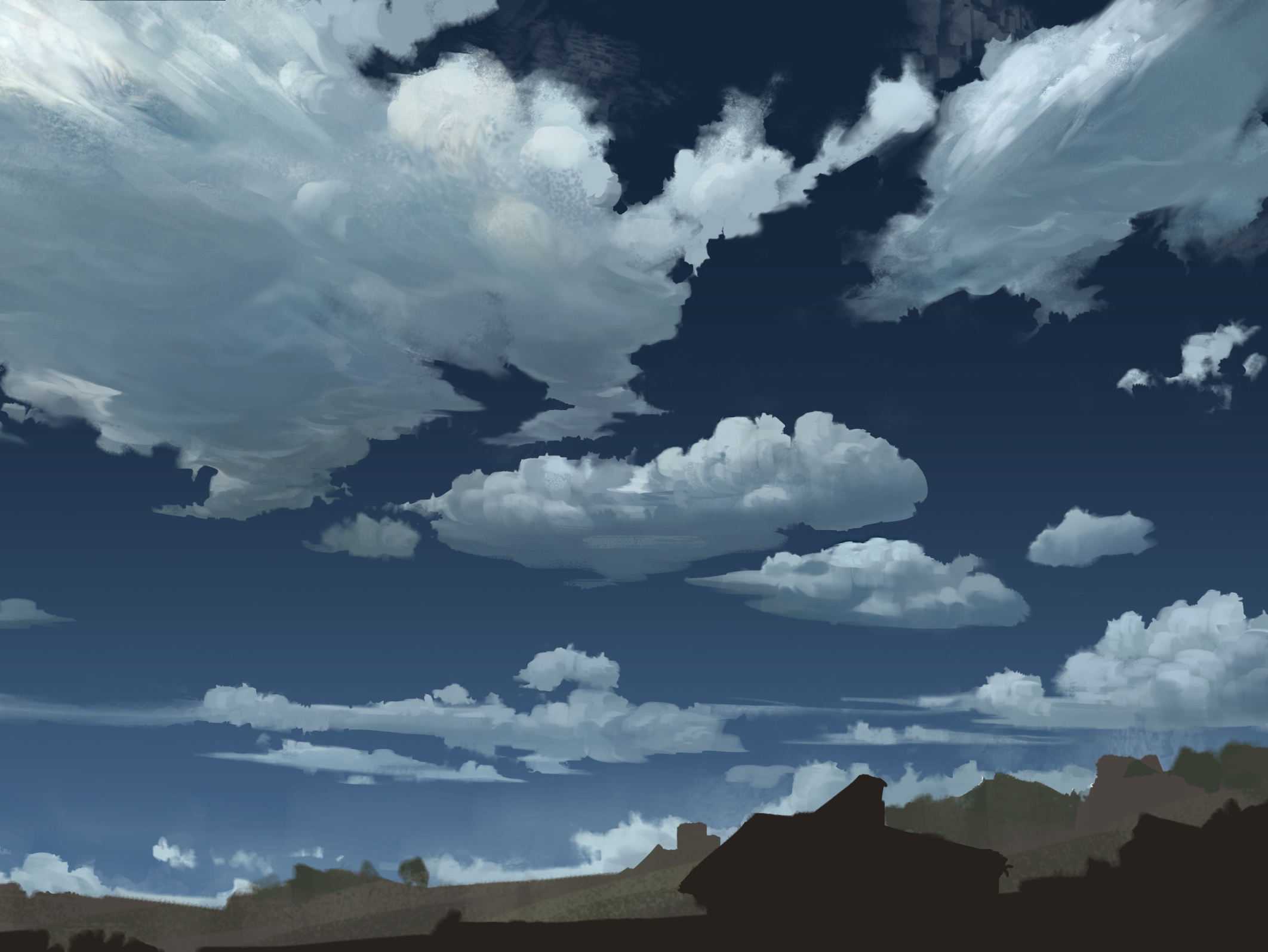 2017-2-9自然元素云的画法&天空范画_画神ACG-站酷ZCOOL