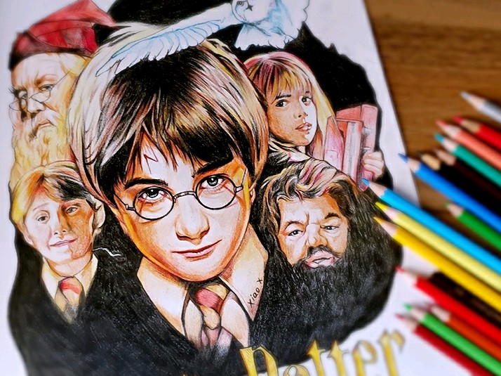 彩铅练习，哈利波特与魔法石_心跳回忆xiaoxiao-站酷ZCOOL