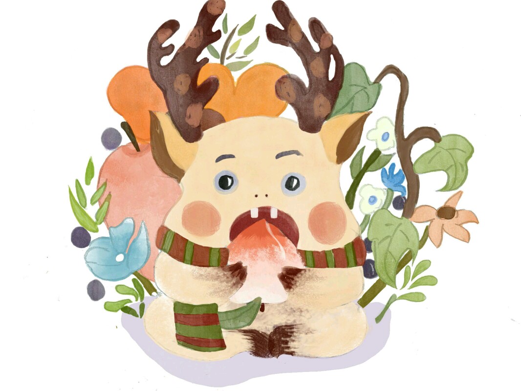 圣诞节花草茶包装插画_繁猫-站酷ZCOOL