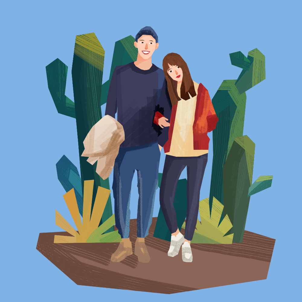 插画临摹练习《yl&boyfriend》_小V超级酷-站酷ZCOOL