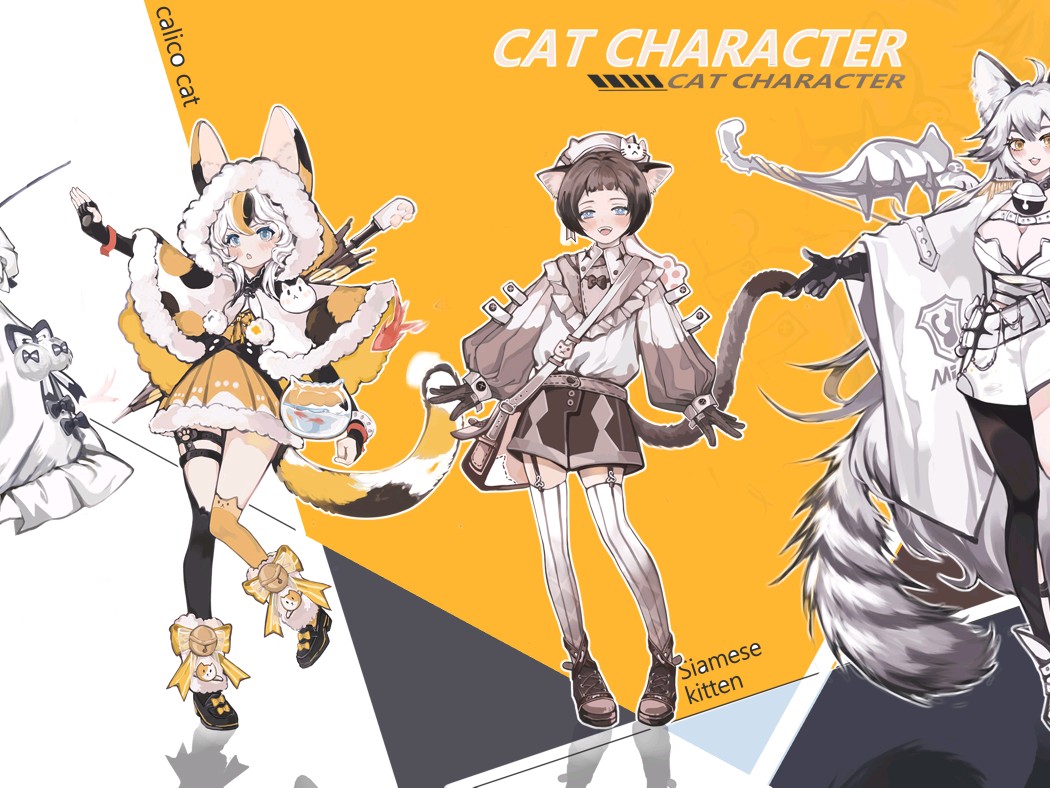 猫咪团 角色设计_GG耿-站酷ZCOOL