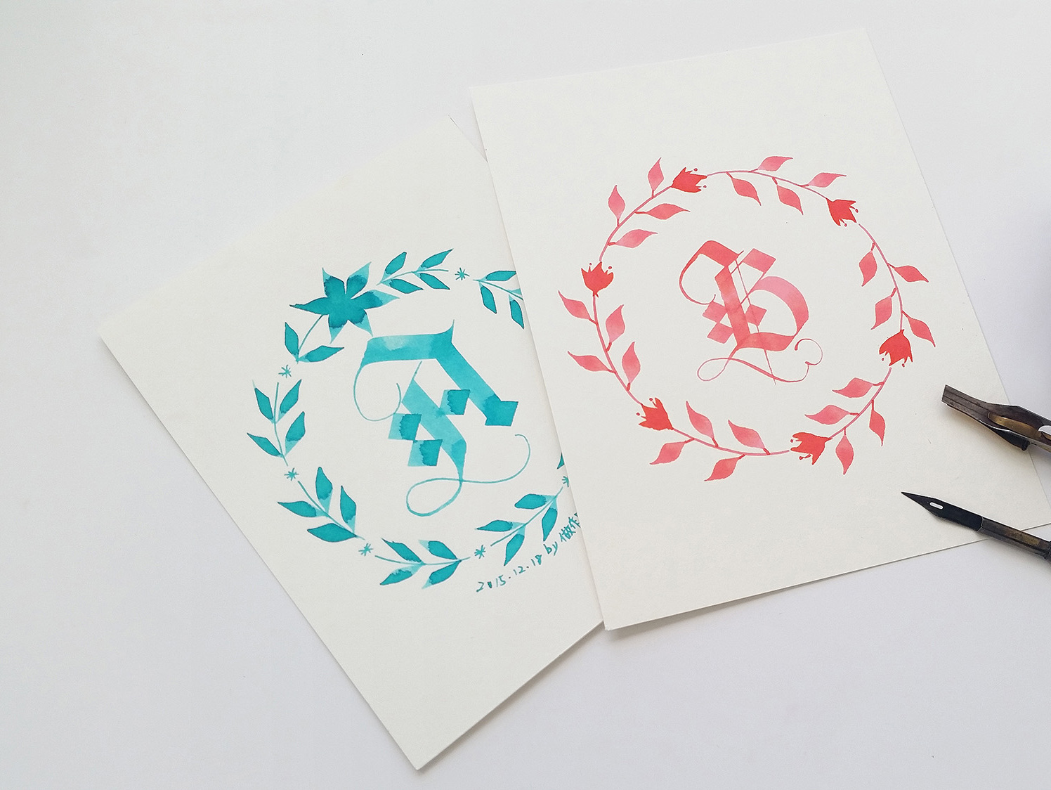 彩墨A~Z紙膠帶、明信片、圓貼_做作的Daphne-站酷ZCOOL