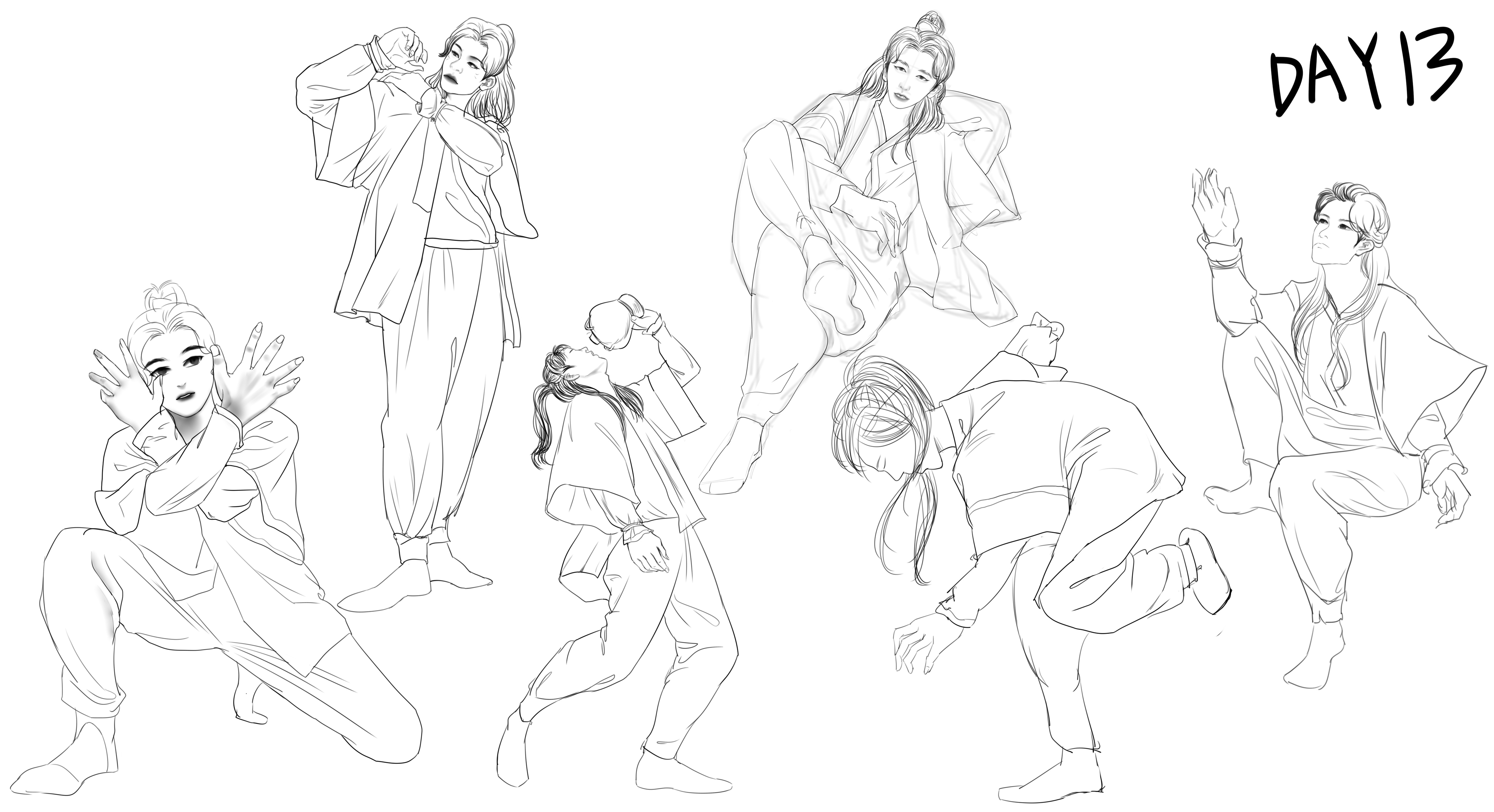 #速写60天挑战赛# day13@速写班长 _普通仙女虫逢-站酷ZCOOL