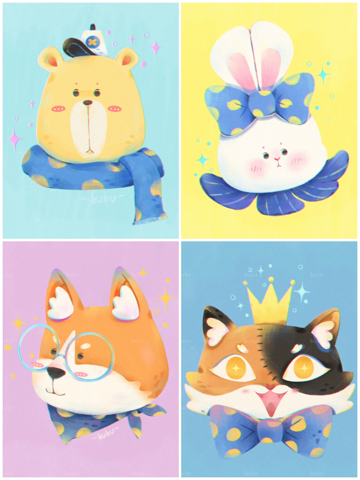 【原创插画】小动物头像合集_布布_Bubu-站酷ZCOOL