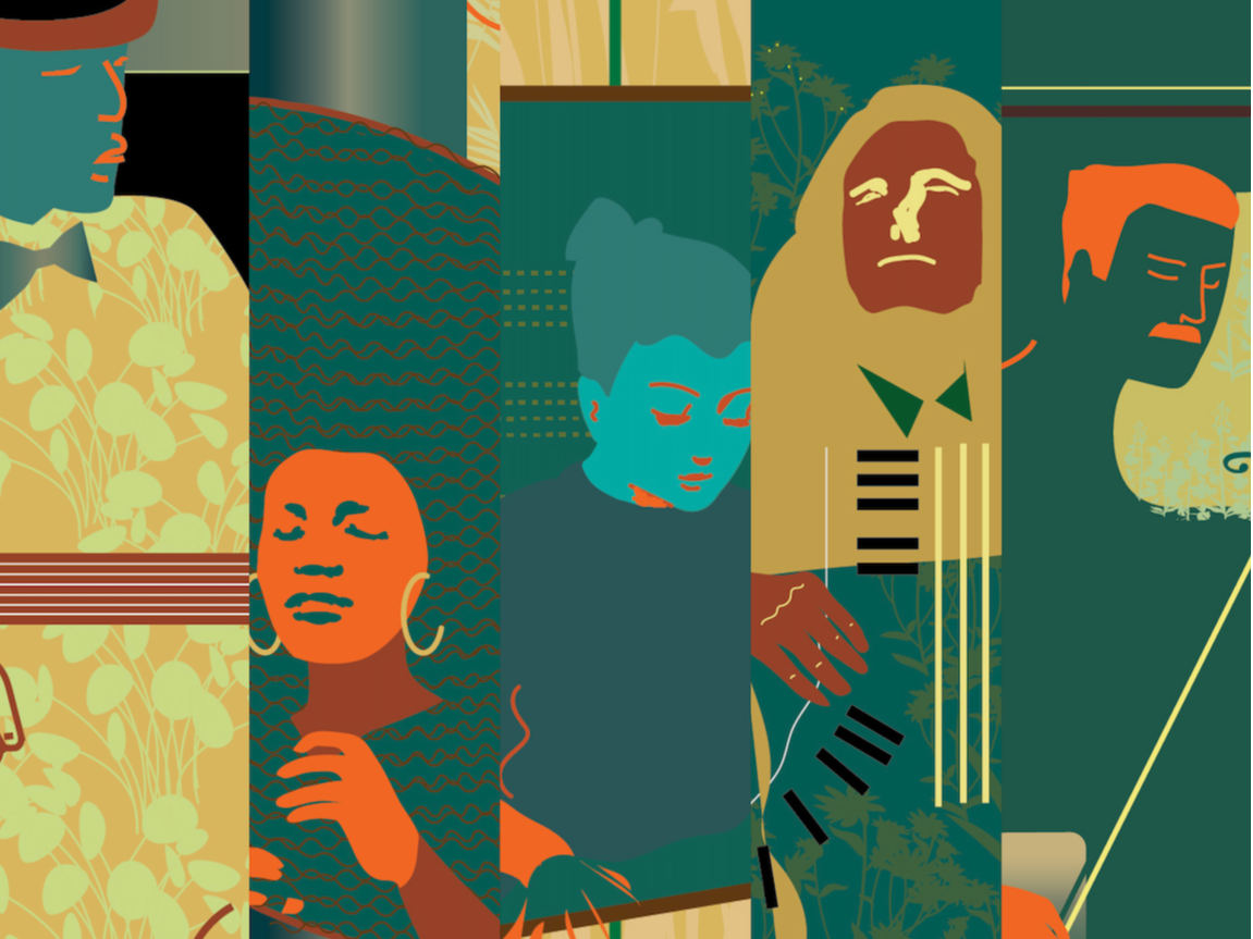 植物音乐系列插画_若艺Joy-站酷ZCOOL