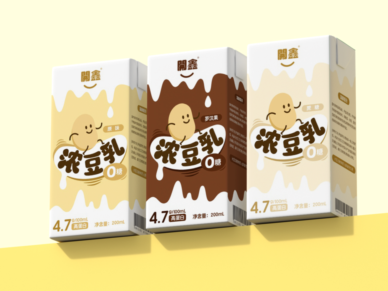 开鑫浓豆乳包装设计 | 越“豆”越开心_玉桂司长KZ-站酷ZCOOL