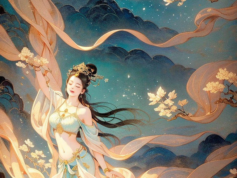 AI飞天插图_sea娜娜-站酷ZCOOL