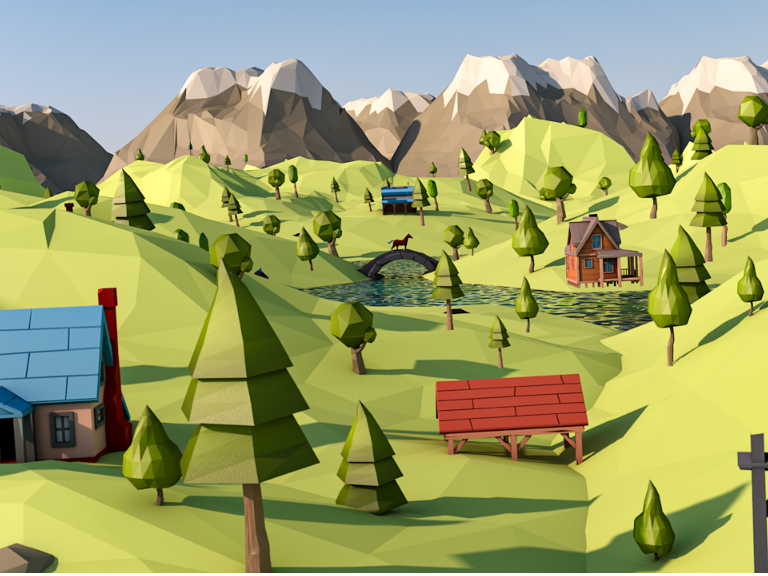 Low poly风格练习_豫章-站酷ZCOOL