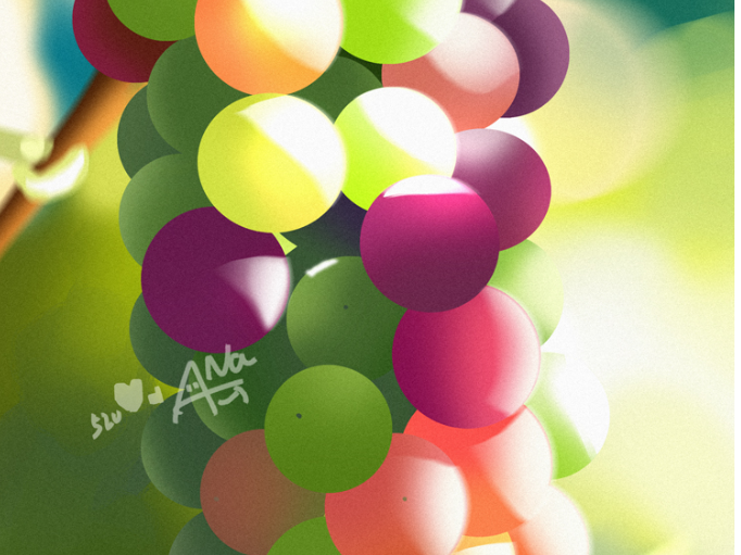 【色彩治愈之旅】#速涂# NO.12 好吃的葡萄_摘星星的Ana-站酷ZCOOL