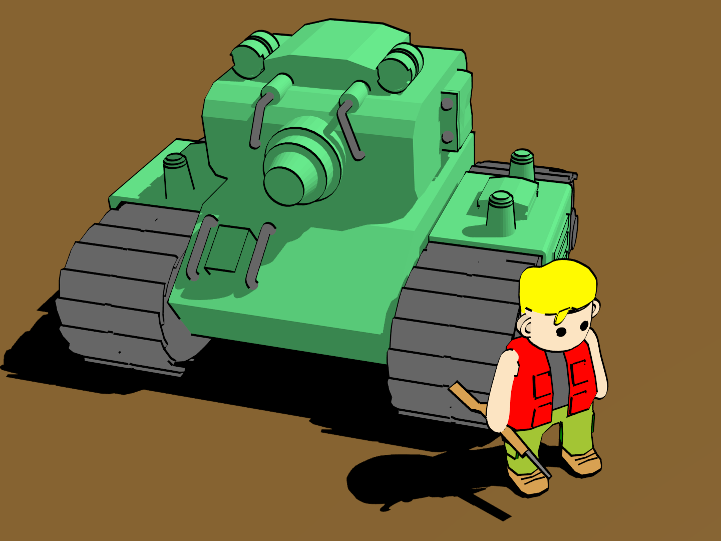 摸鱼一个坦克_熊大Robin-站酷ZCOOL