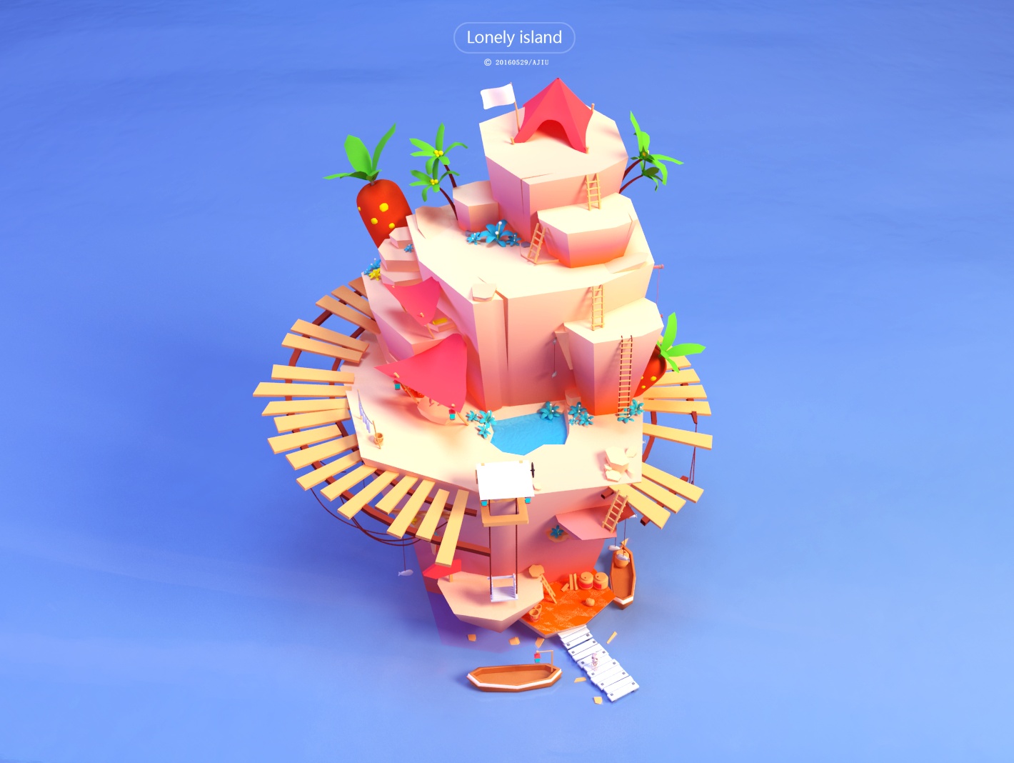 孤独梦幻小岛_AJIU_-站酷ZCOOL