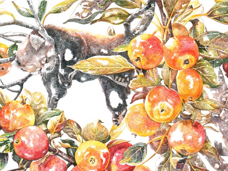 赵娜-《和谐》Harmonious-150x80cm-布面丙烯-2015_赵娜细密画-站酷ZCOOL