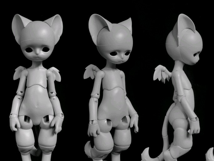 bjd自制-天使喵 灰模_闲云ovo-站酷ZCOOL