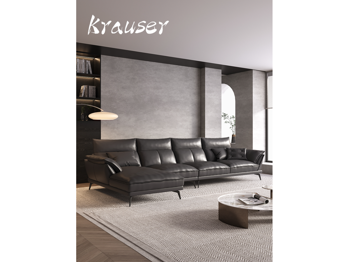 Krauser 效果图表现-意式极简 真皮沙发表现_krauserzzz-站酷ZCOOL