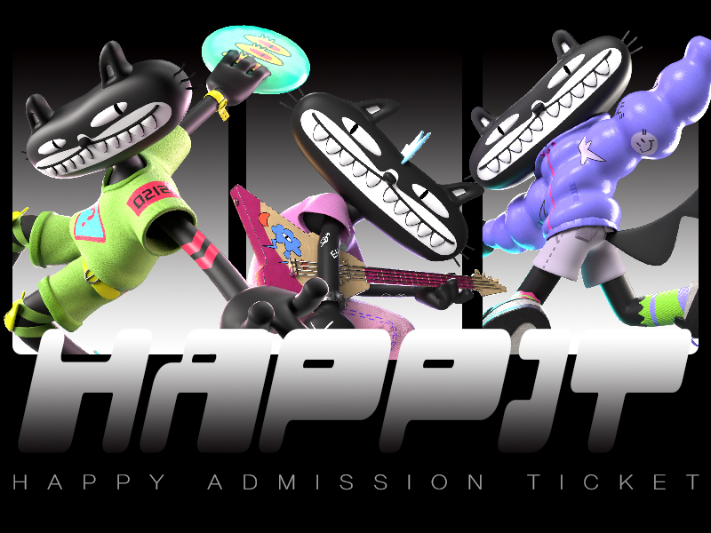 《嬉皮猫Happit-Happy Admission Ticket》_猫肆zZZ-站酷ZCOOL