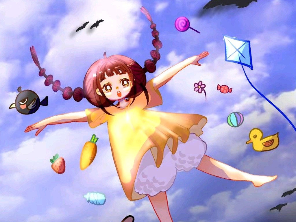 从天而降的少女_RiKi小鱼儿-站酷ZCOOL