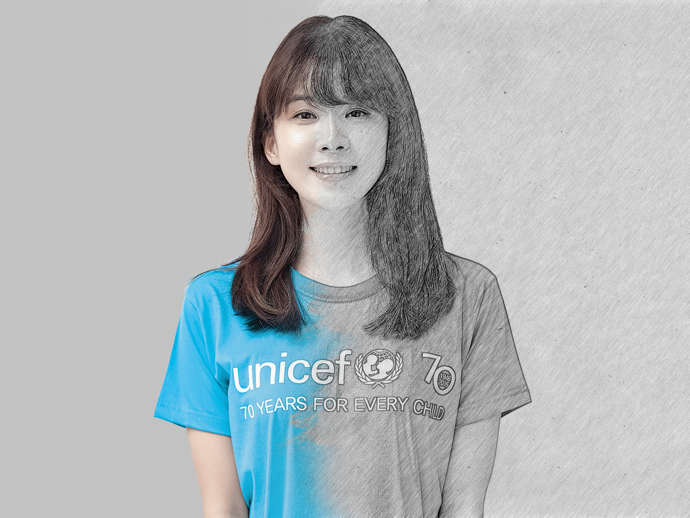 PS人像转素描（李宝英欧尼）_alison魏-站酷ZCOOL