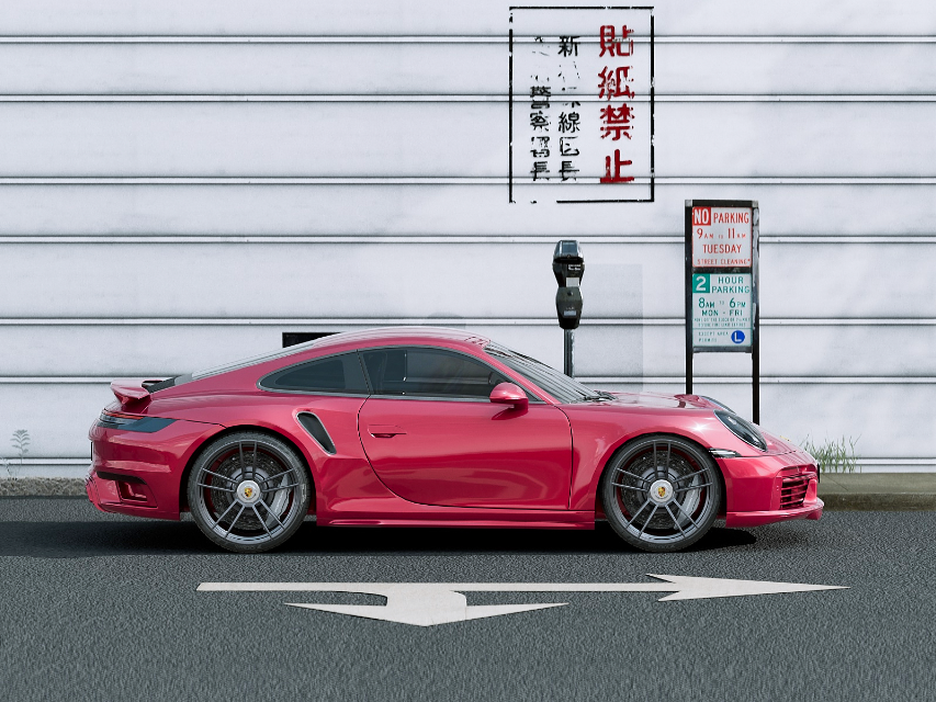保时捷911场景渲染_Wilber创意-站酷ZCOOL
