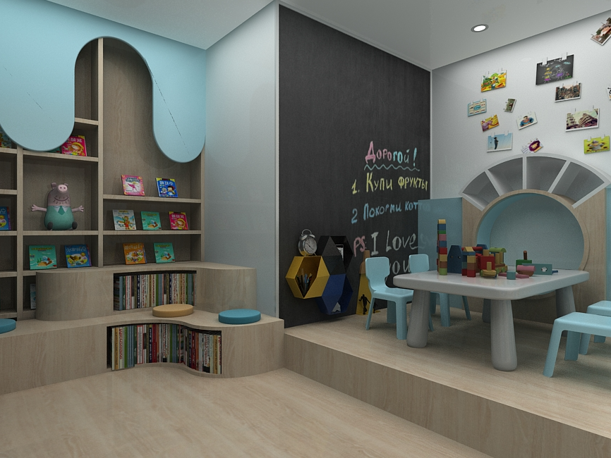 幼儿阅读区设计3D效果图_3D设计师NG男-站酷ZCOOL