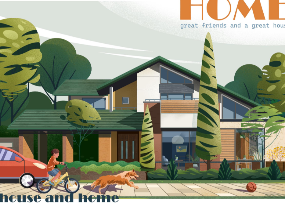 一组新的建筑插画《别墅、家、生活》_我是DYY-站酷ZCOOL