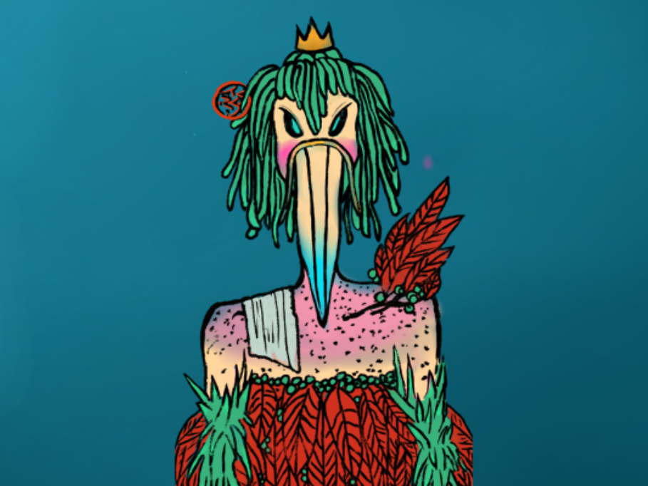 长嘴鸟——中国妖怪_Luna谢-站酷ZCOOL