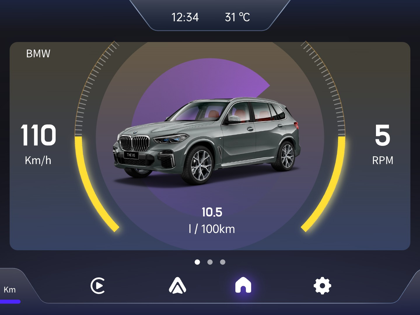 BMW 5 燃油车改装屏设计_samllpig-站酷ZCOOL