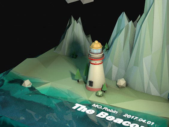 C4D低多边形风格小灯塔场景练习_M_Robin-站酷ZCOOL