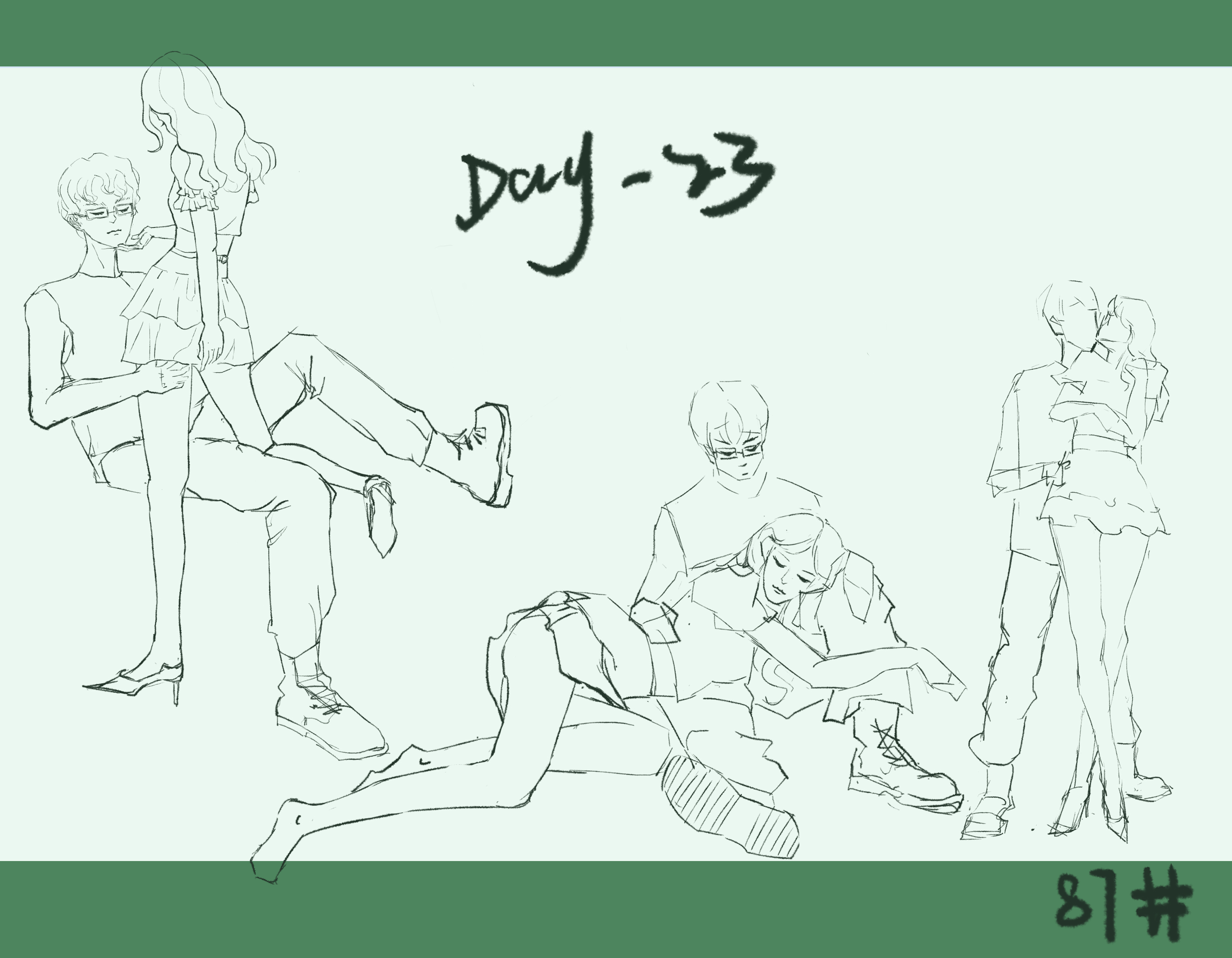 [cp]#速写60天挑战赛# day23@速写班长 不细化双人画_懒悠游-站酷ZCOOL