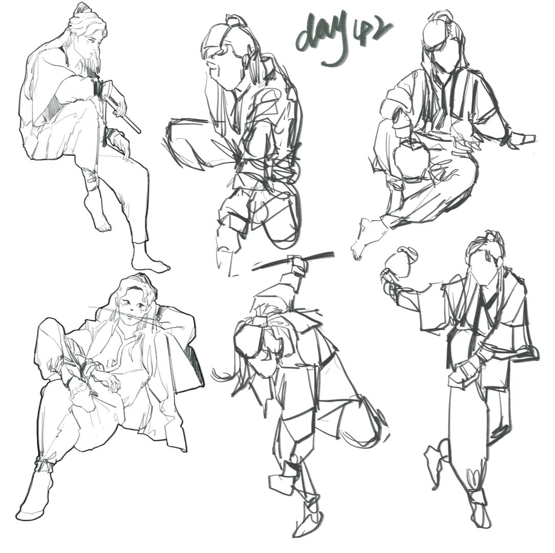 #速写60天挑战赛#@速写班长 day42 加油！ _银砸jyb-站酷ZCOOL