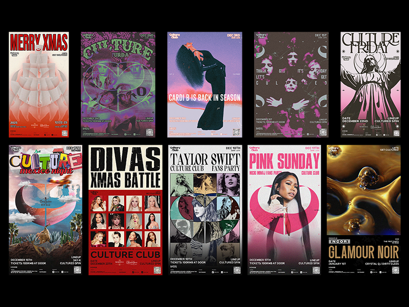 夜店主题海报合集VOL.2_Jeanc斜杠版-站酷ZCOOL